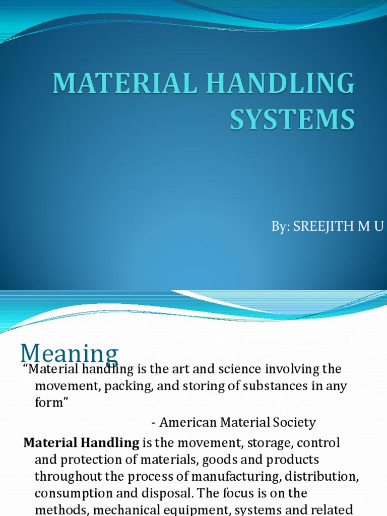 Material Handiling System | PDF | Industries | Engineering