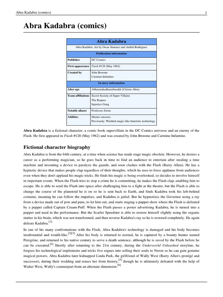 Abra Kadabra (Comics) PDF | PDF | Dc Comics | American Comics Characters