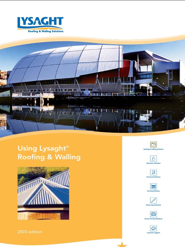 Using Lysaght Roofing and Walling PDF | PDF | Roof | Screw