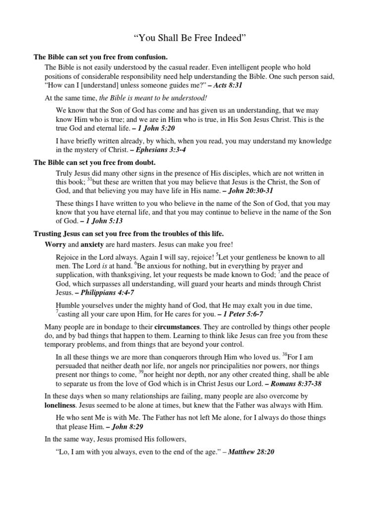 Free Indeed PDF | PDF | Eternal Life (Christianity) | Jesus