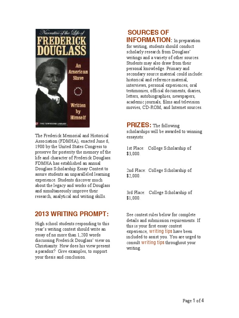 Frederick Douglass Essay Question | PDF | Essays | Thesis