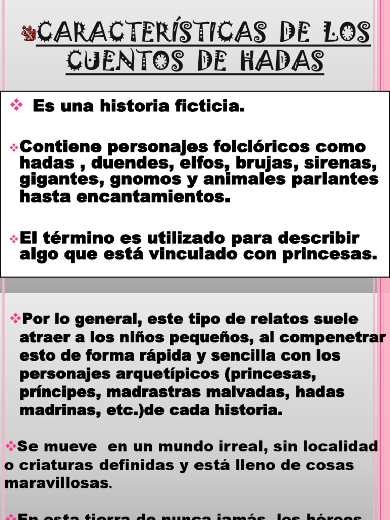 Características de los cuentos de hadas | PDF | Cuentos de hadas ...