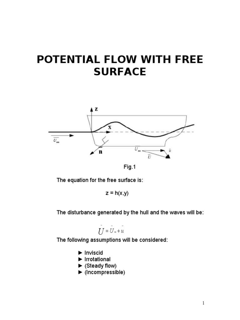 Potential Flow With Free Surface | PDF | Classical Mechanics | Liquids