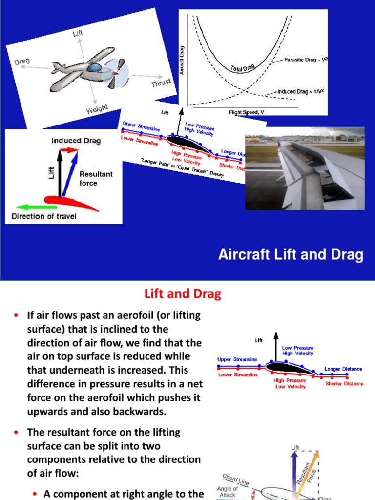 Aircraft Lift and drag.pptx | Lift (Force) | Airfoil