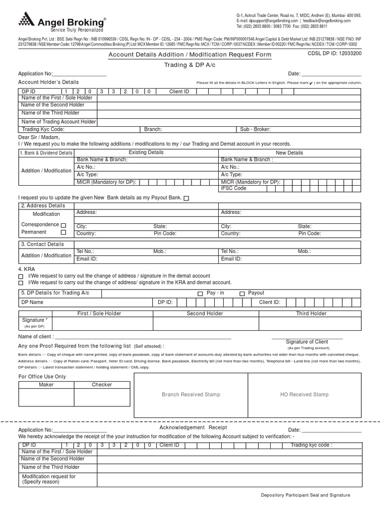 ABL Modification Form PDF | PDF