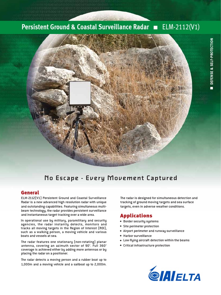 Persistent Ground & Coastal Surveillance Radar - ELM-2112 (V1) | PDF ...