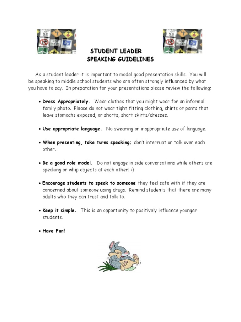 Student Leader Presentation Tips | PDF