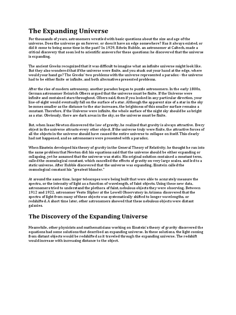 The Expanding Universe | PDF | Redshift | Universe