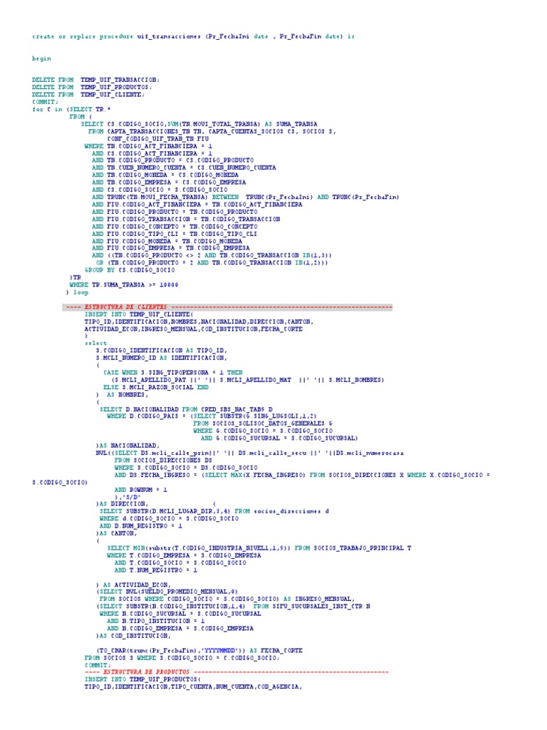 Create or Replace Procedure Uif | PDF | Naturaleza