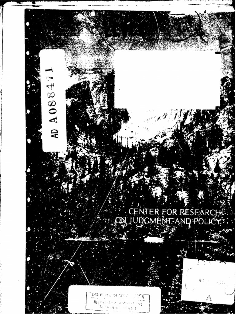 Integration of Research in Judgment and Decision Theory Kenneth Hammond ...