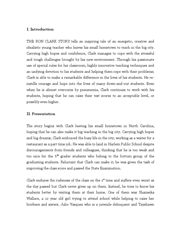 Inspiring Lessons from Ron Clark's Journey | PDF | Teachers | Classroom