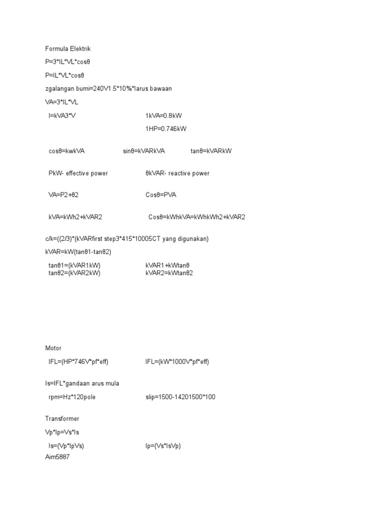 Formula Elektrik | PDF