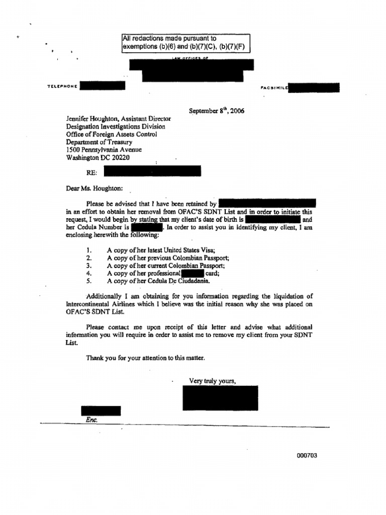 All Redactions Made Pursuant To Exemptions (B) (6) and (B) (7) (C), (B ...