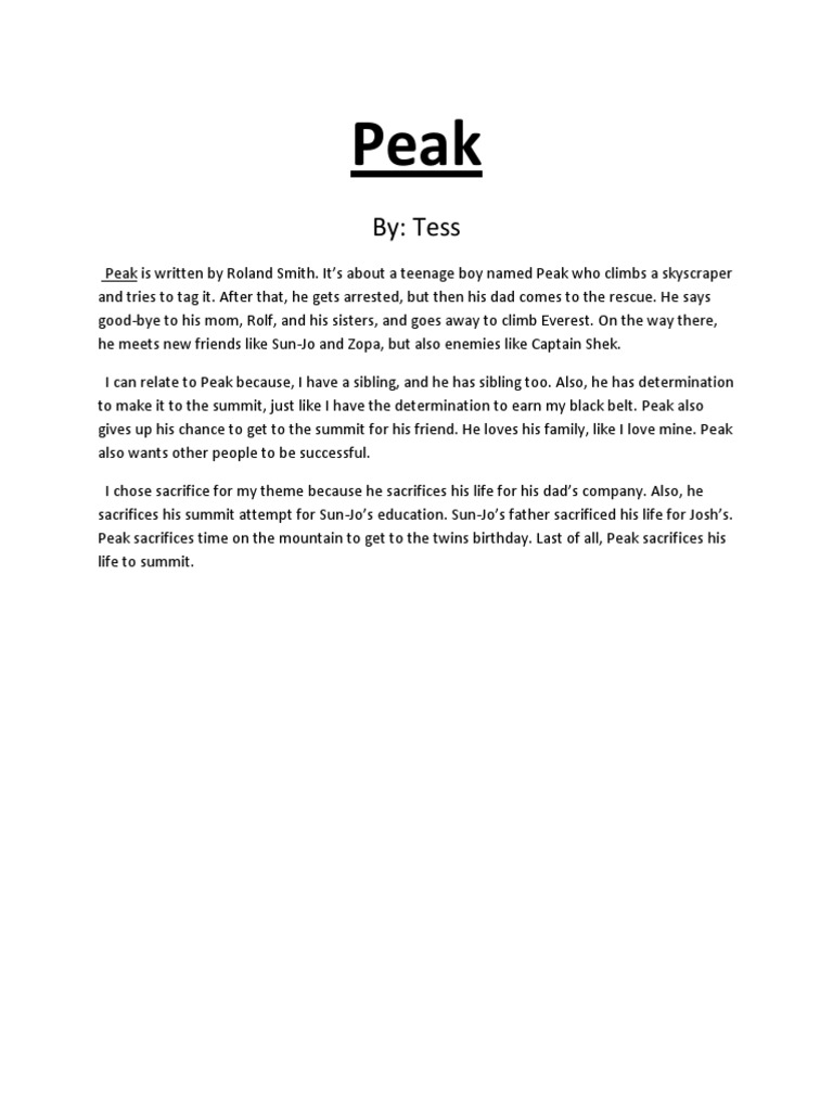 Peak: A Story of Sacrifice and Climbing | PDF