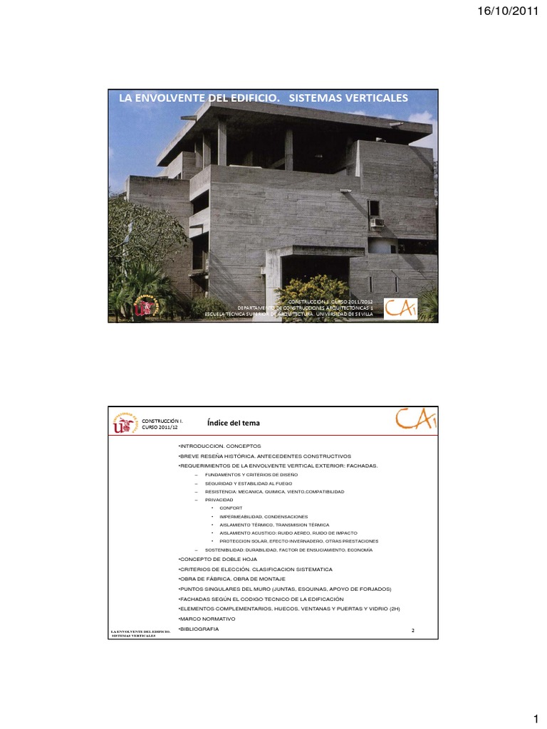 La Envolvente Vertical Conceptos 2011 | PDF | Ventana | Aislamiento térmico