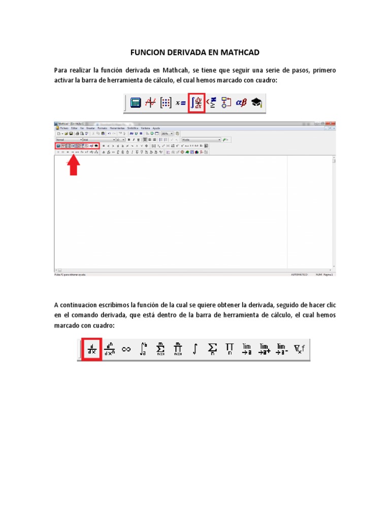 APLICACIÓN DE LA DERIVADA Mathcad | PDF | Integral | Derivado