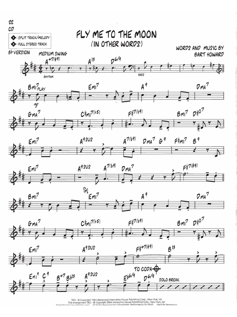 Fly Me To The Moon Bb Pdf