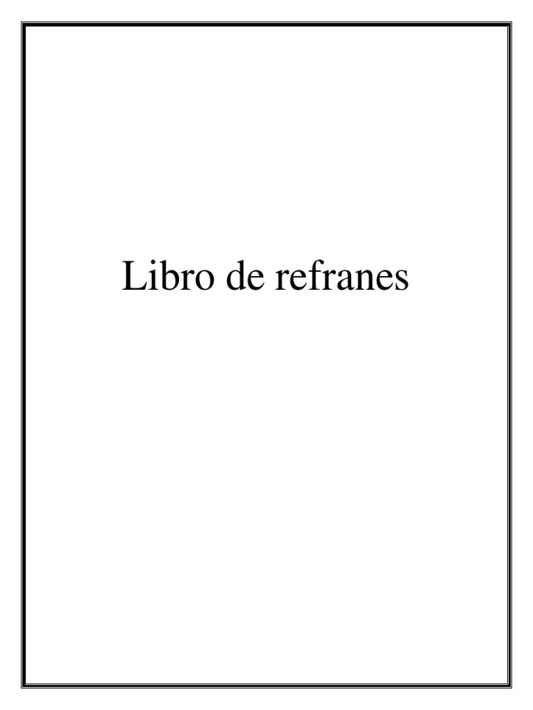 Libro de Refranes | PDF