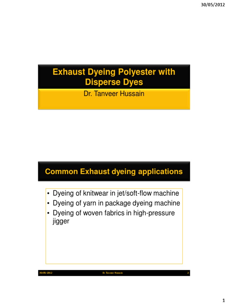 Exhaust Dyeing Polyester with Disperse Dyes: A Comprehensive Guide on ...