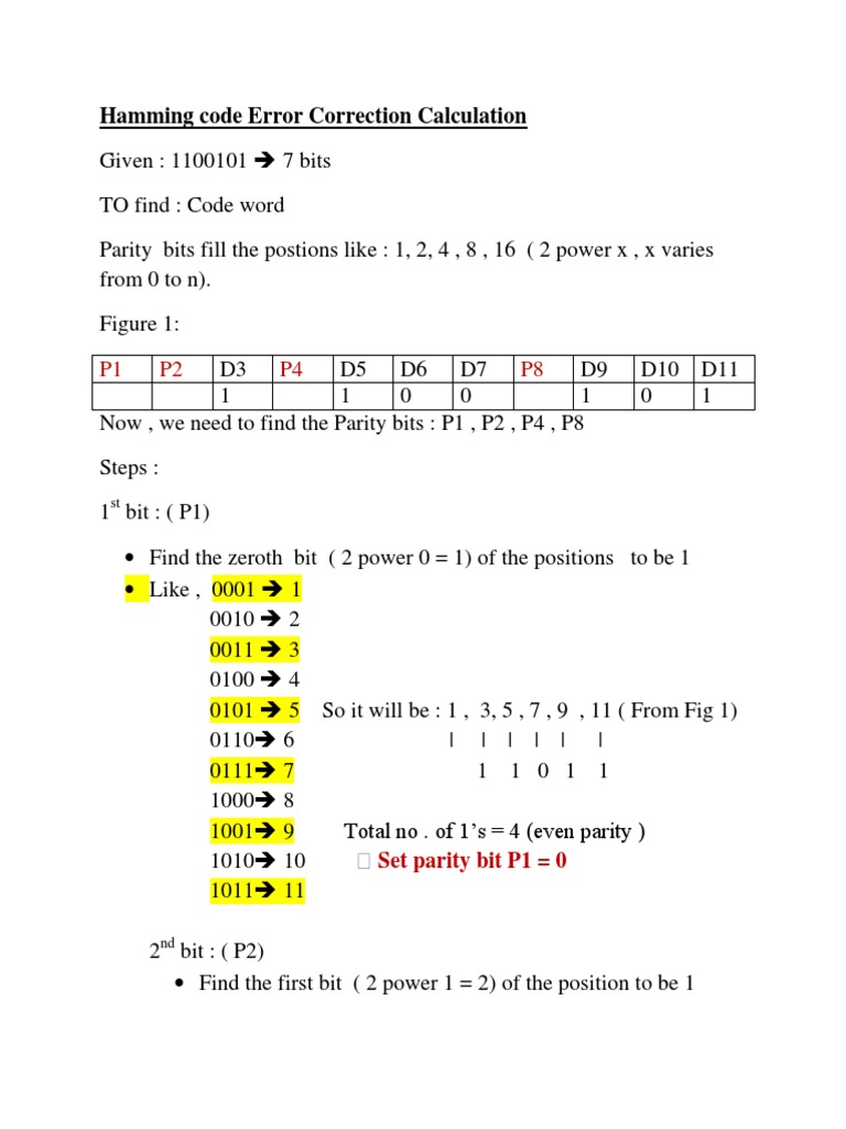 Hamming Code Error Correction Pdf