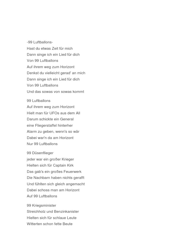 99 Luftballons | PDF