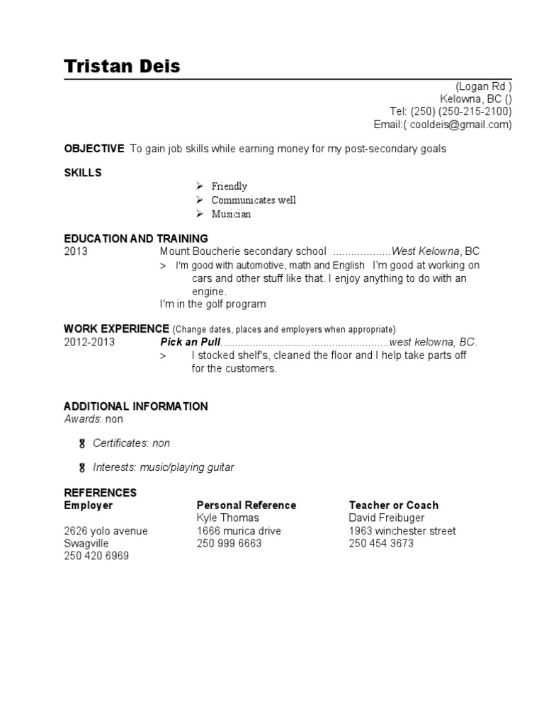 Entry-Level Job Seeker Profile | PDF