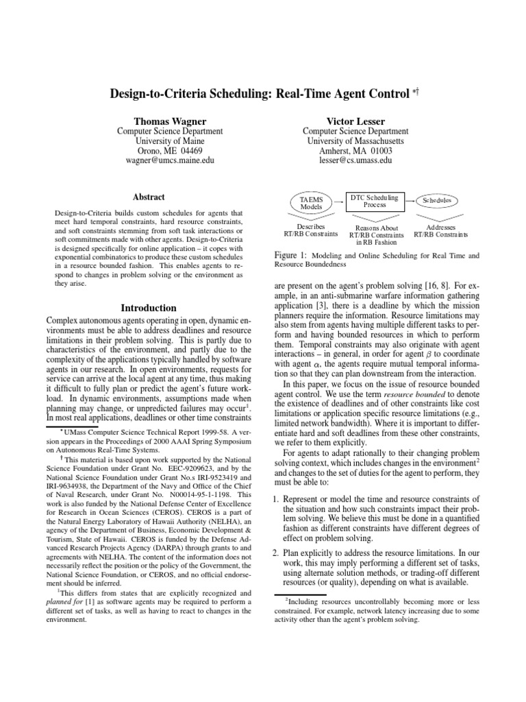 Wagner Aaai Real Time | Download Free PDF | Real Time Computing | Scheduling (Computing)