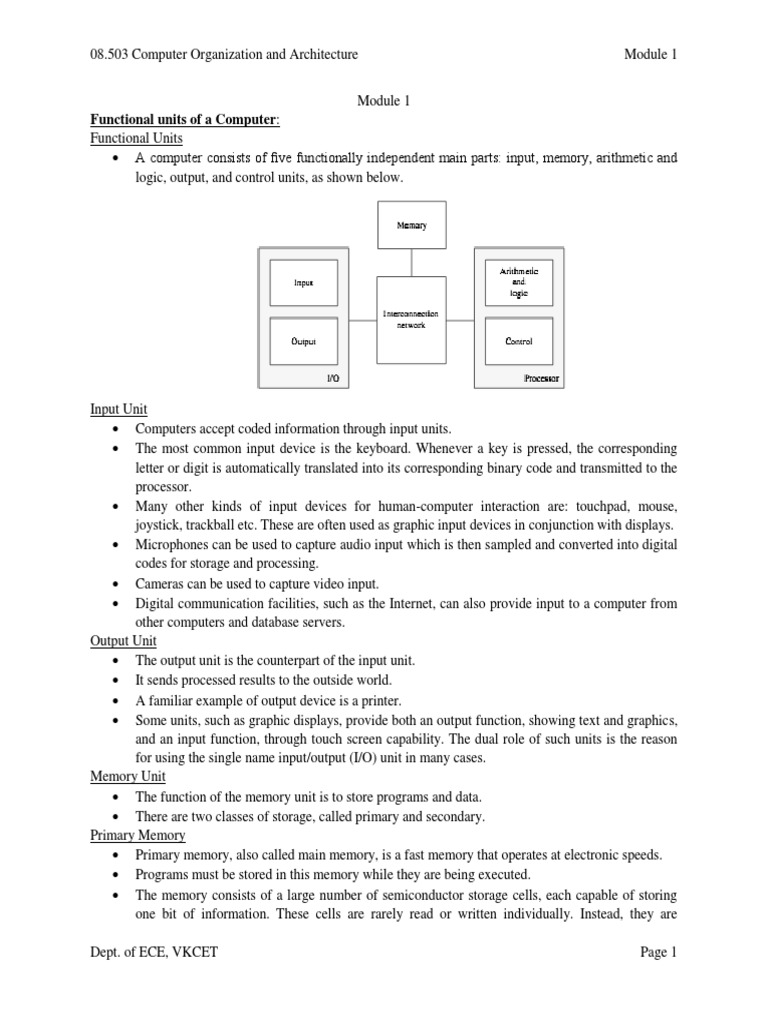 Computer Organization and Architecture Module 1 | Download Free PDF | Instruction Set | Central ...