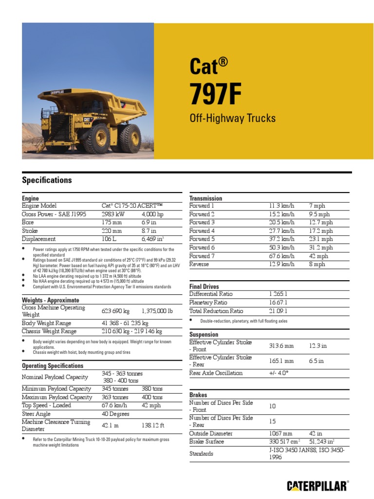 797F Eng | PDF | Axle | Truck