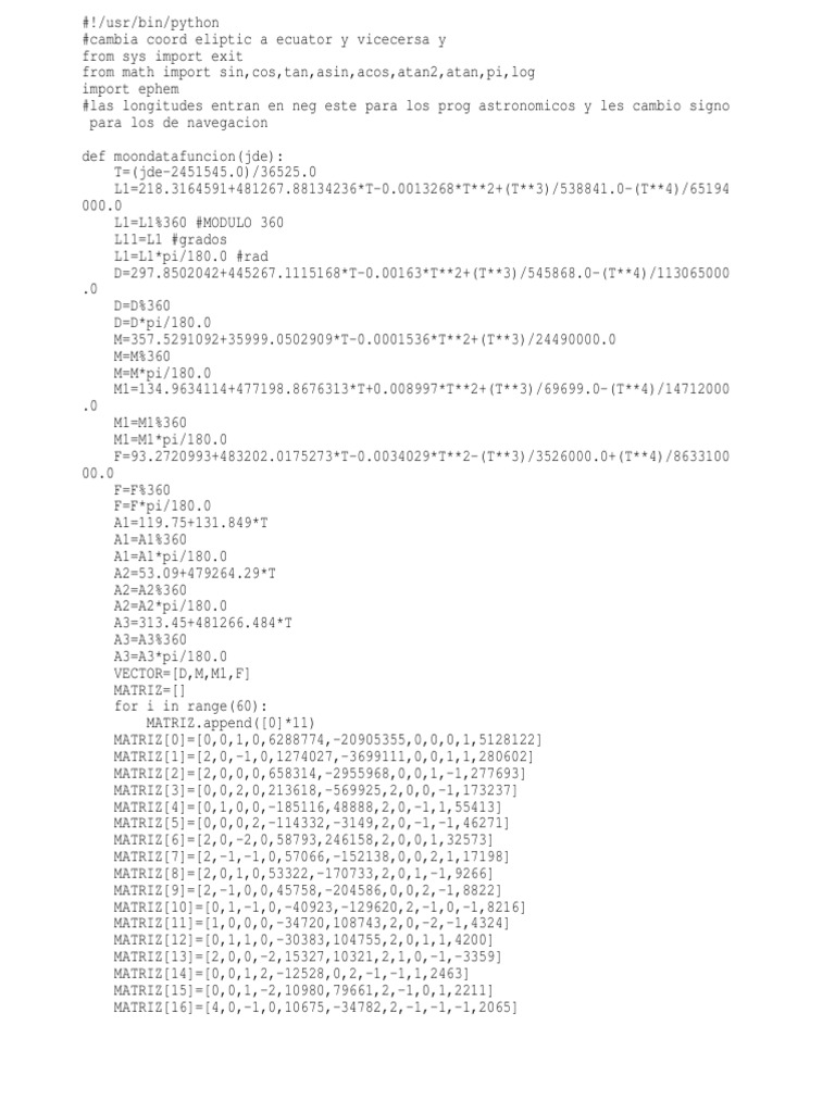 Navegacion Astronomica en Python | PDF | Longitud | Astrometria