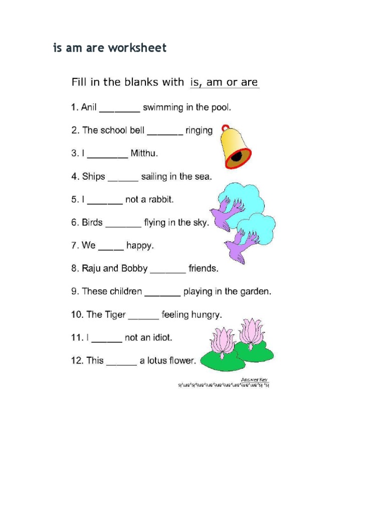 Is Am Are Worksheet | PDF