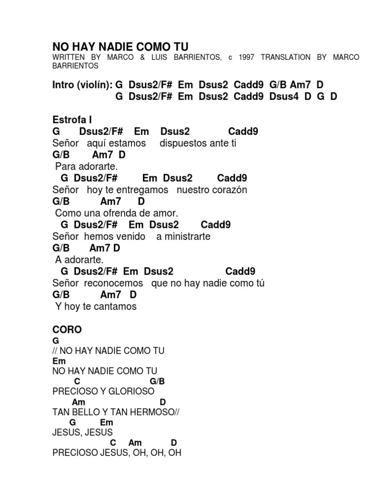 No Hay Nadie Como Tu