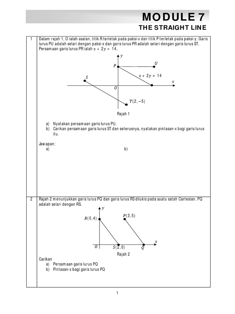 Modul 7 THE STRAIGHT LINE | PDF