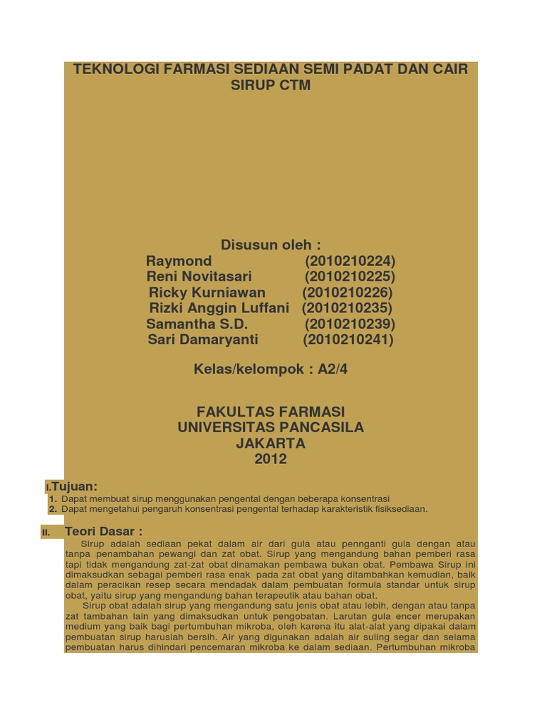 Sirup CTM | PDF | Memasak, Makanan, & Anggur