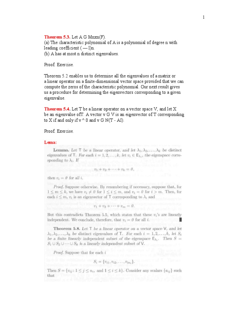 Eigenvalues and Eigenvectors Theorems | PDF | Teaching Methods & Materials | Science & Mathematics