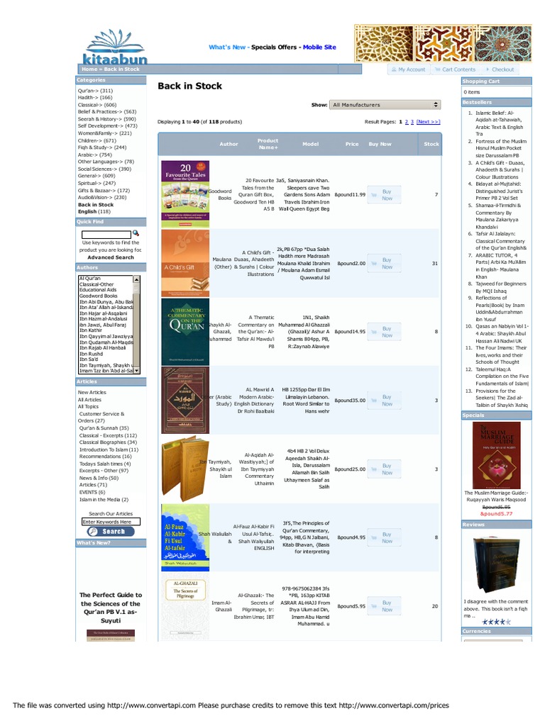 Kitabun Islamic Education Book List PDF | PDF | Hadith | Fatwa