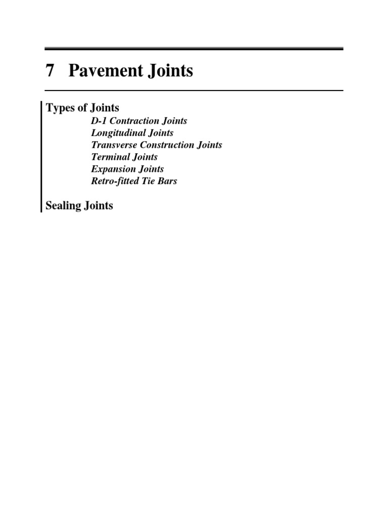 Types of Pavement Joints Explained | PDF | Technology & Engineering