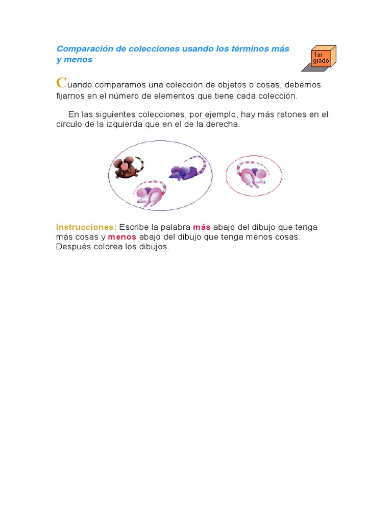Comparación de Colecciones Usando Los Términos Más y Menos | PDF | Arte ...