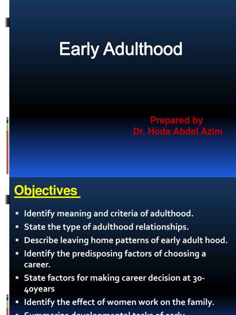 Early Adulthood | PDF | Friendship | Human Life Stages