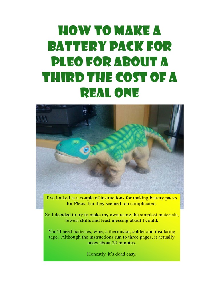 Pleo Battery Pack Instructions PDF | PDF | Electrical Resistance And ...