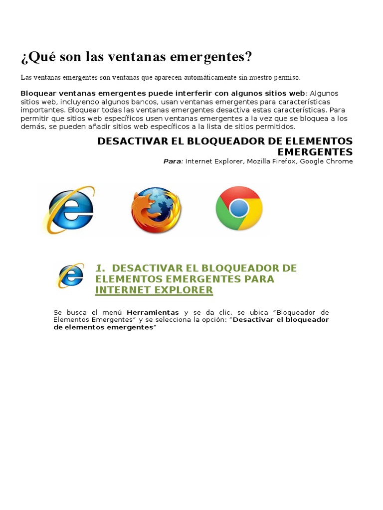 Qué Son Las Ventanas Emergentes | PDF | Point and Click | Red mundial
