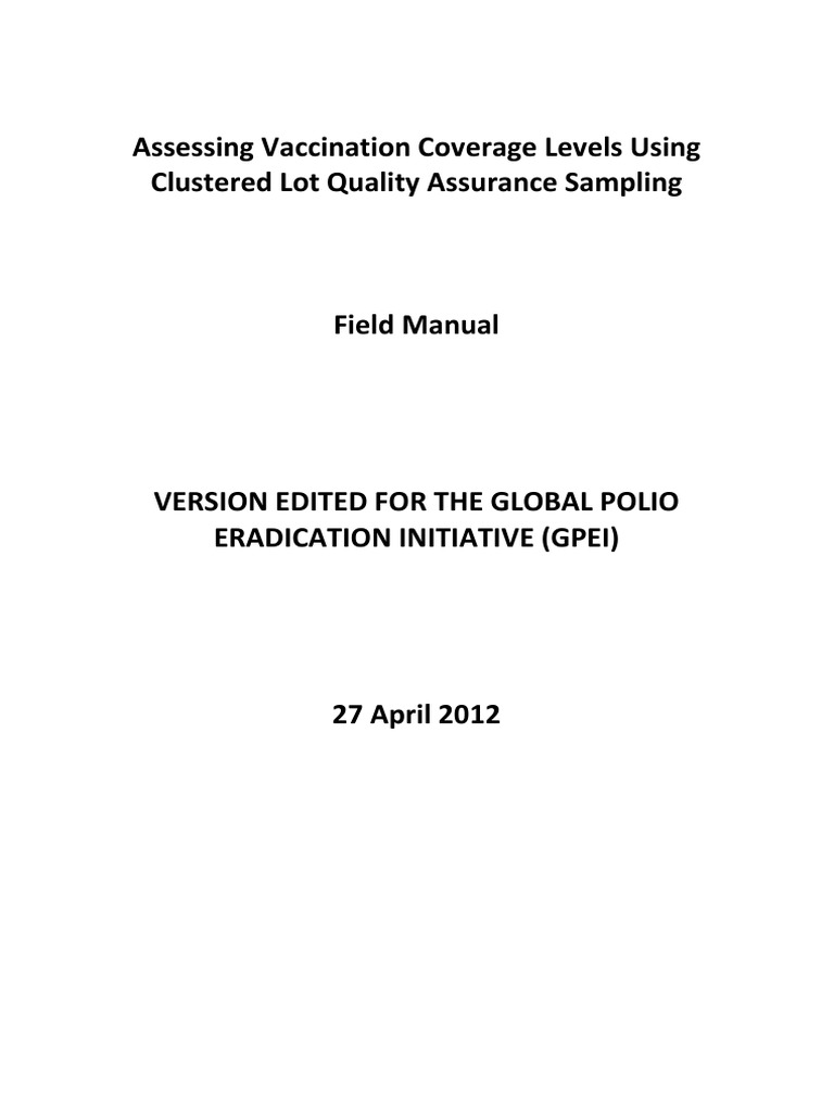 Lqas Pdf Pdf Sampling Statistics Survey Methodology