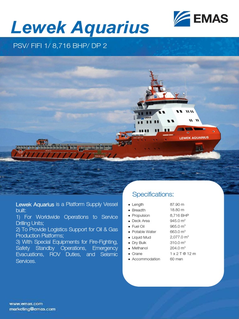 Lewek Aquarius Vessel Specifications | PDF | Science | Engineering