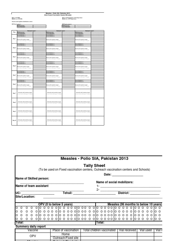 Forms and Tools For Measles SIA | Download Free PDF | Vaccines | Immunology