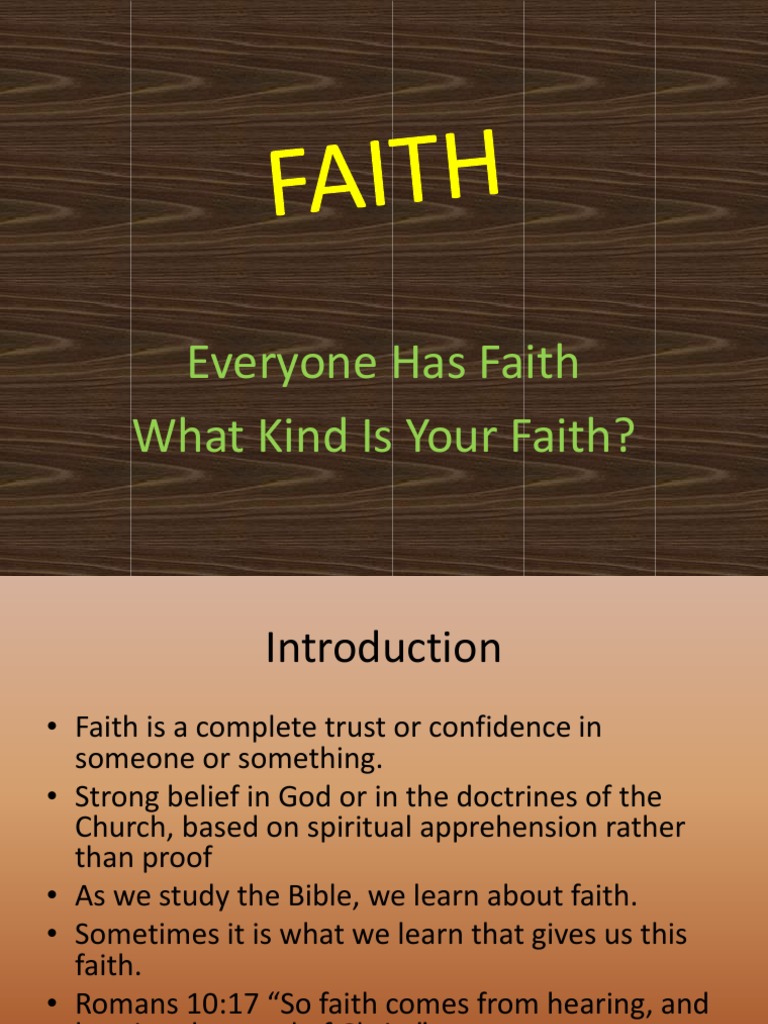 Understanding Types of Faith in the Bible | PDF | Epistle To The Romans ...