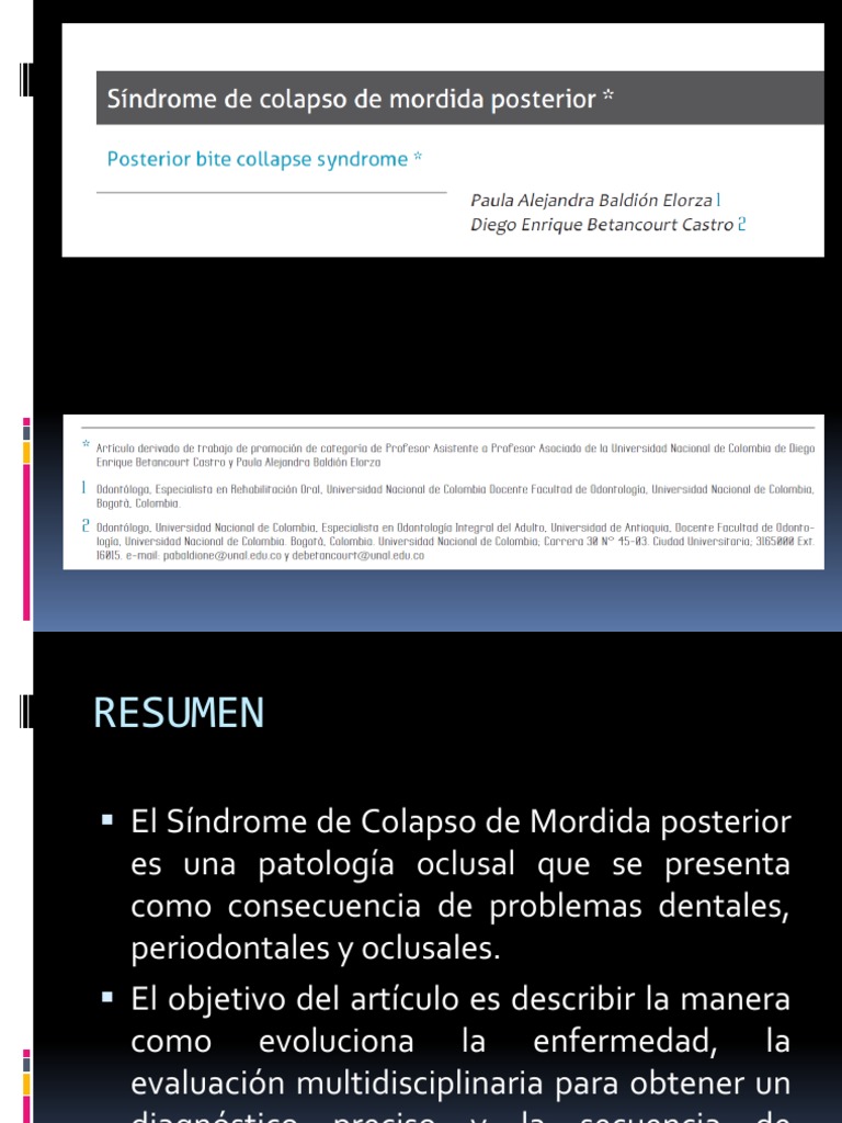 Colapso de Mordida-TRABAJO de GRUPO | PDF | Diente humano | Dentadura ...