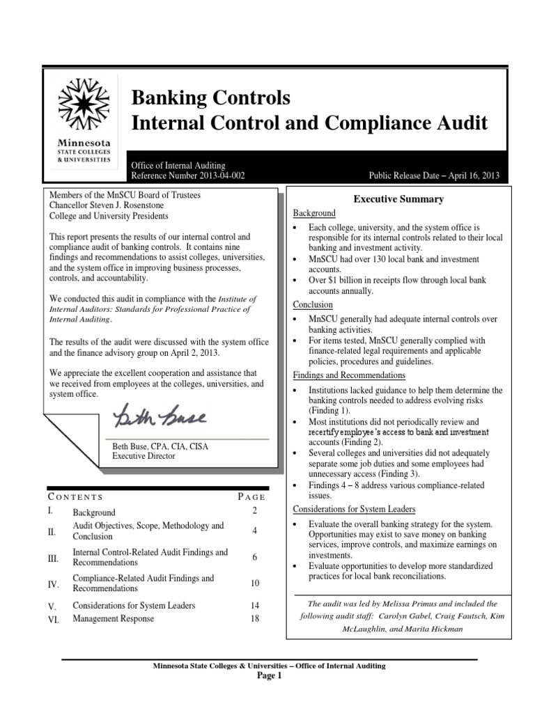 2013 04 002 Banking Controls | PDF | Internal Control | Computer File