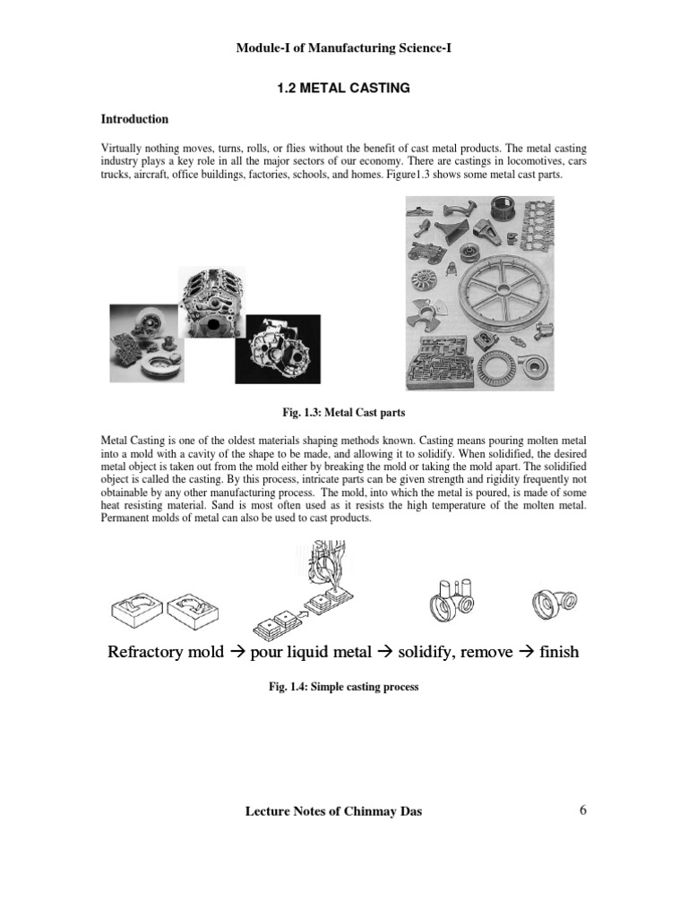 Metal Casting Principles and Techniques | PDF | Casting (Metalworking ...