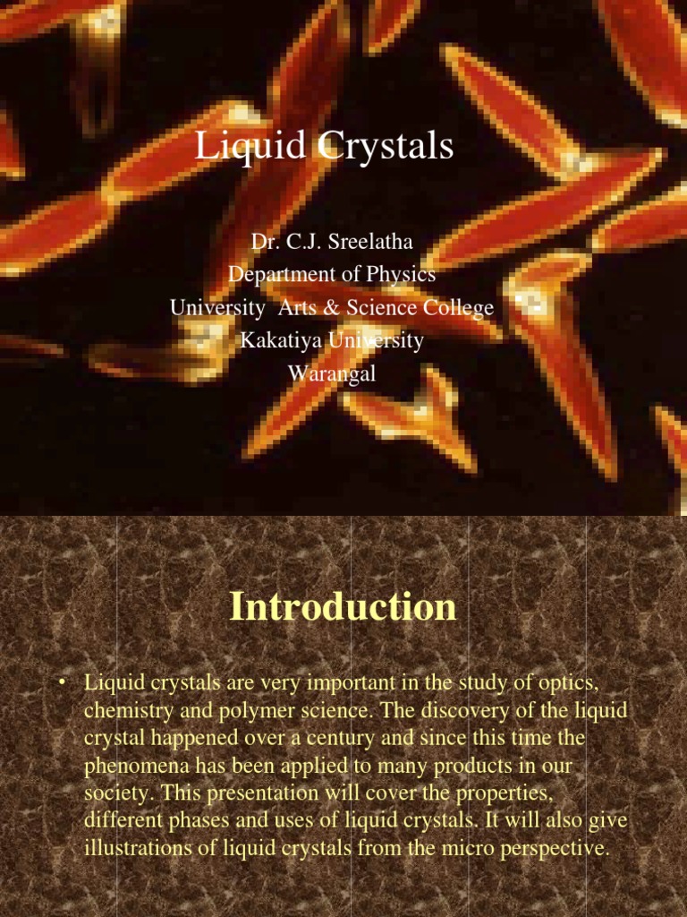 Liquid Crystals | PDF | Liquid Crystal | Crystal