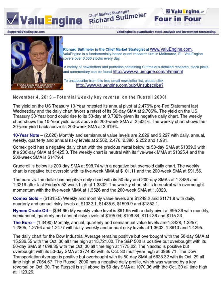 Potential Weekly Key Reversal On The Russell 2000! | PDF | S&P 500 ...